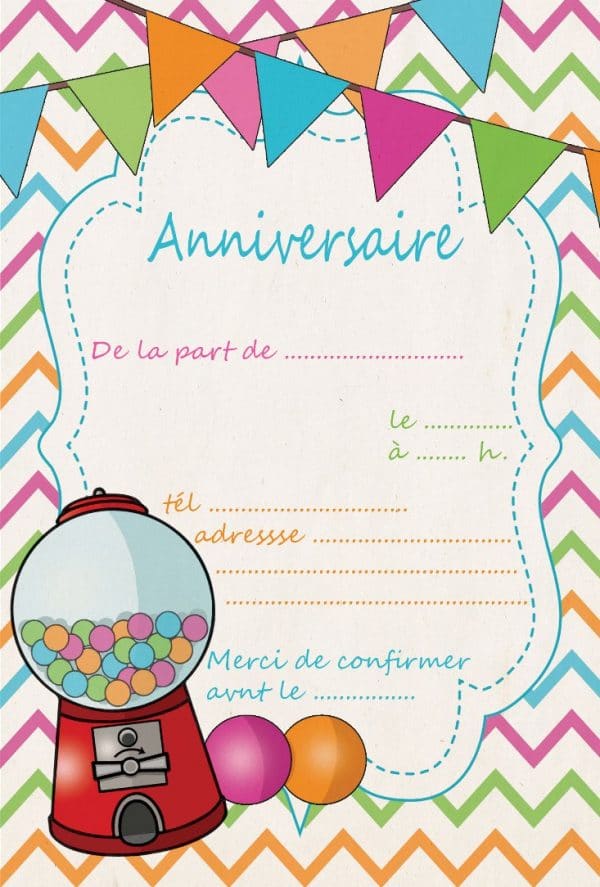 Invitations anniversaire enfant gratuites - Cadeau enfants